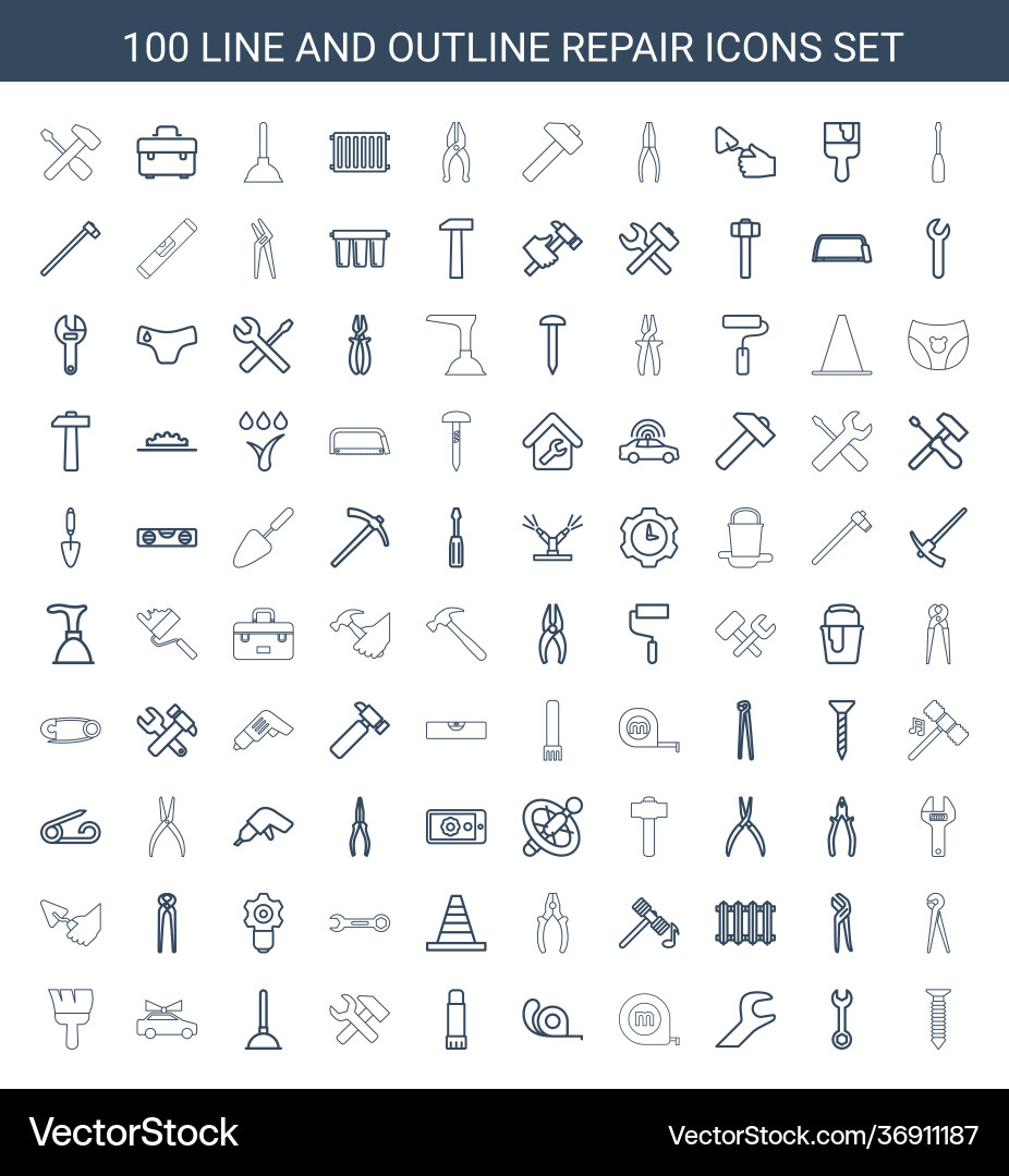 Repair icons Royalty Free Vector Image - VectorStock