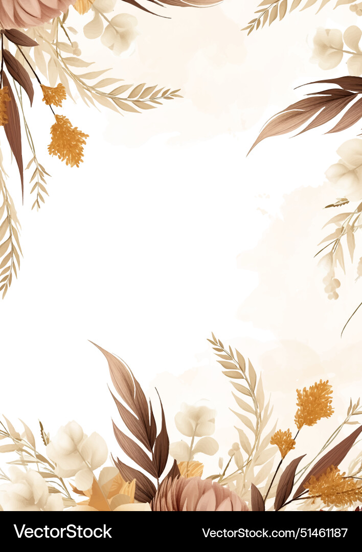 Rustic floral frame border for invitation Vector Image