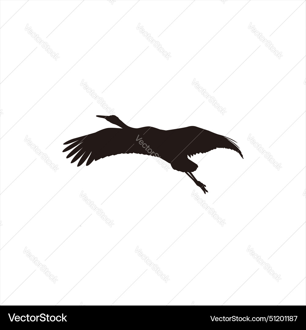 Silhouette of a sandhill crane Royalty Free Vector Image