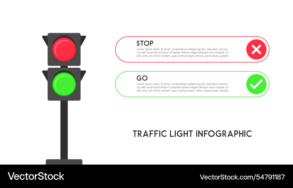 Traffic light infographic featuring stop and go – Royalty-Free Vector ...