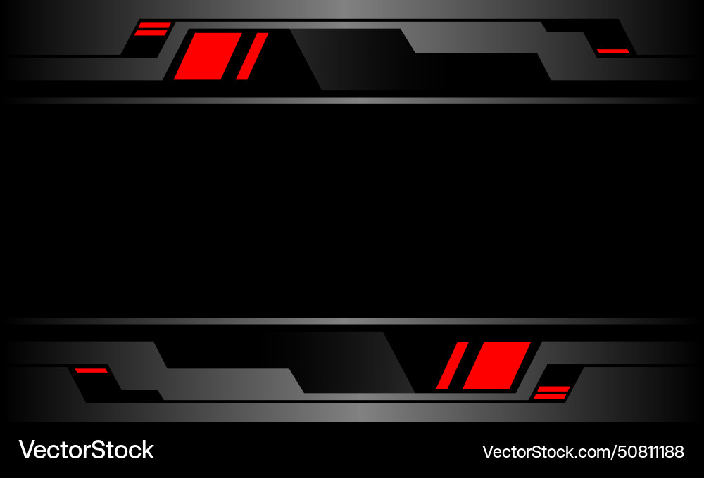 Abstract grey metallic black red cyber power Vector Image