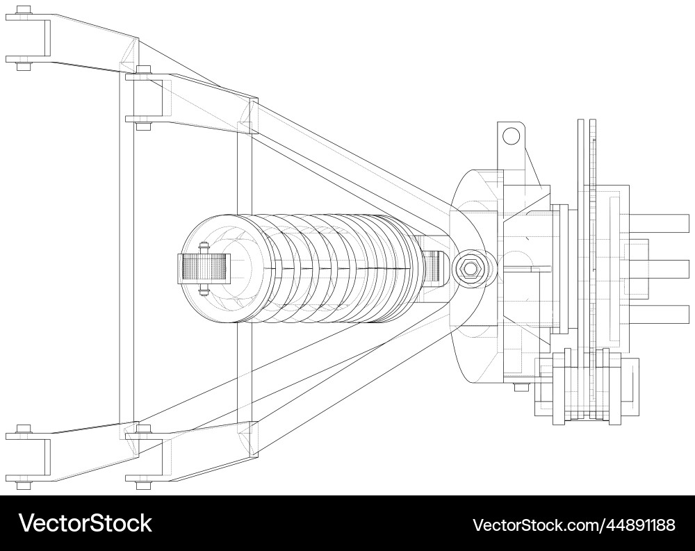 Car suspension with shock absorber Royalty Free Vector Image