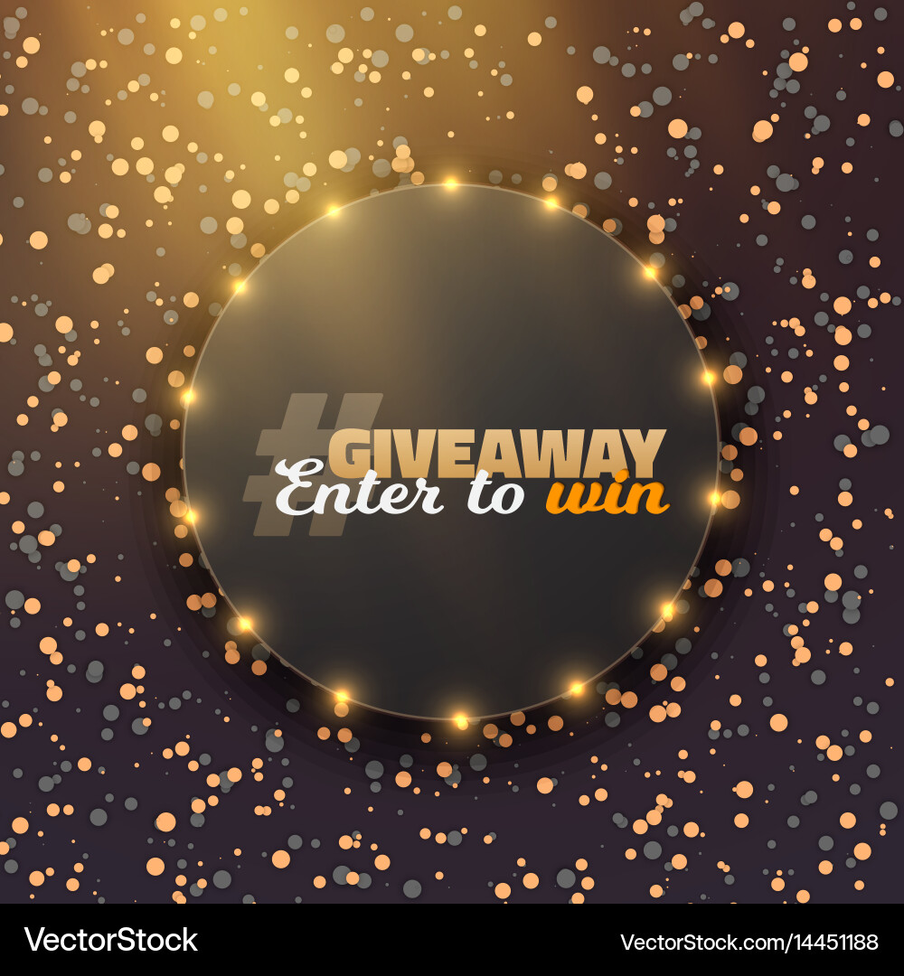 Giveaway button with confetti Royalty Free Vector Image