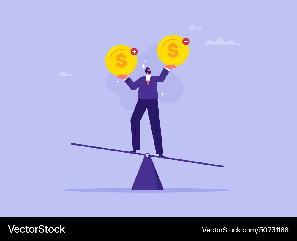 Income and expense management concept Royalty Free Vector