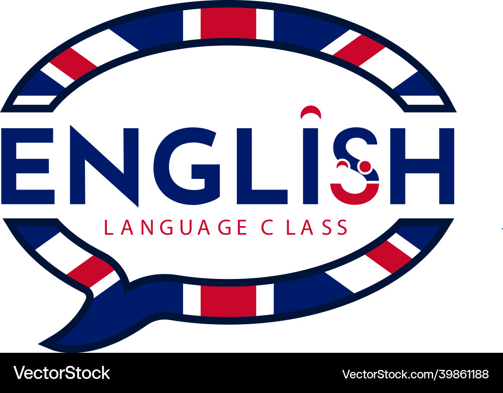 Learning english language class logo Royalty Free Vector
