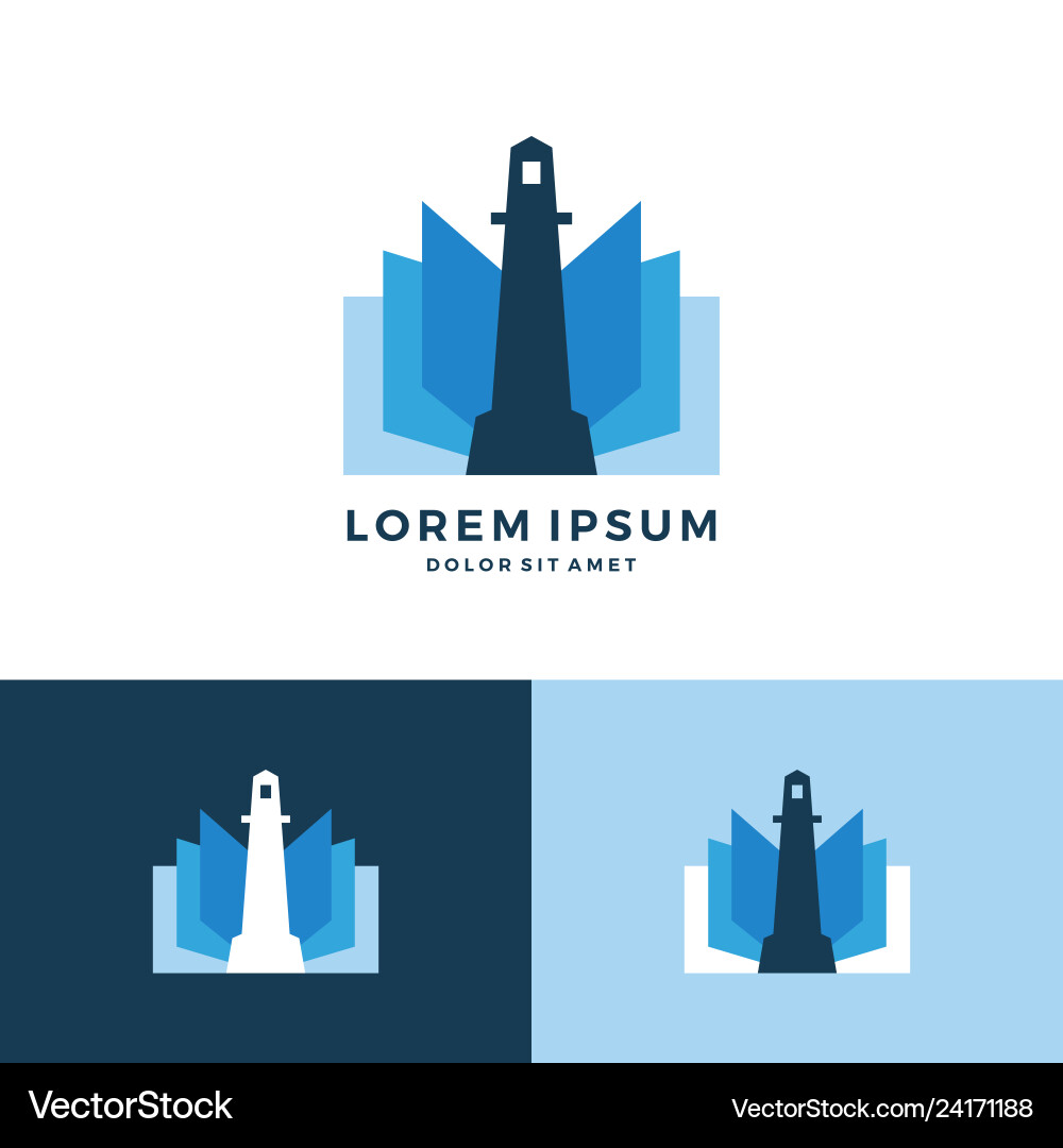 Lighthouse book logo icon download Royalty Free Vector Image