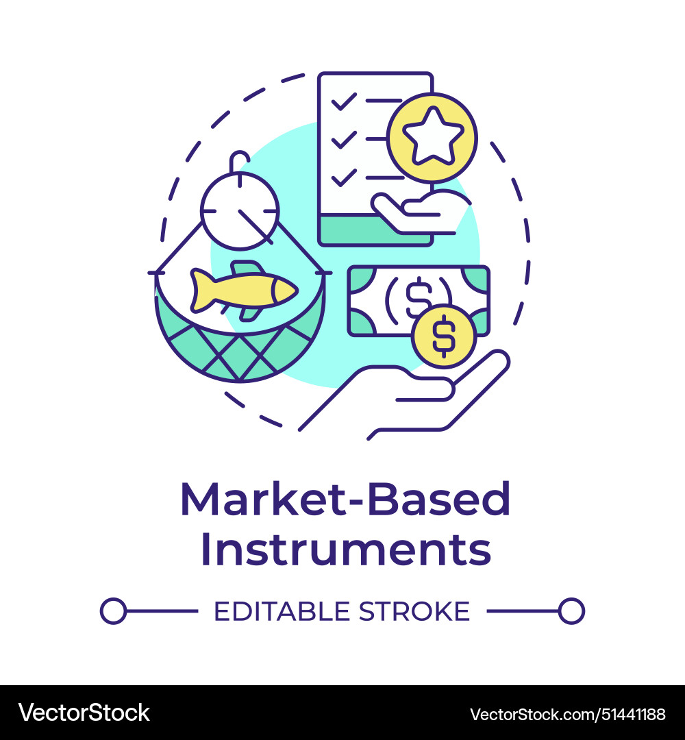 Market-based instruments multi color concept icon Vector Image