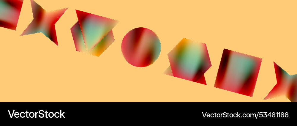 Neon color geometric shapes square triangle circle