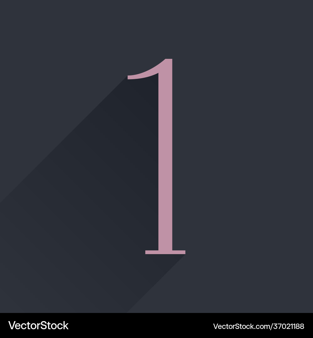 Number one condensed serif logo Royalty Free Vector Image