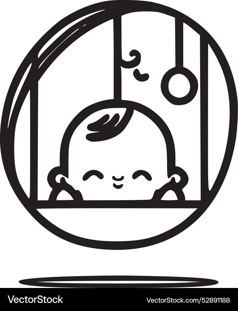 Nursery - black and white isolated icon Royalty Free Vector