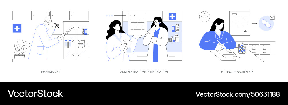 Pharmacy abstract concept Royalty Free Vector Image