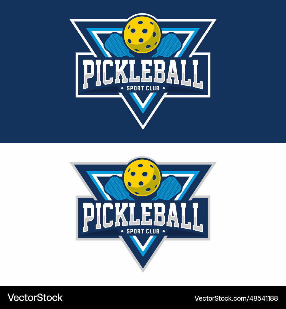 Pickleball sport logo design Royalty Free Vector Image