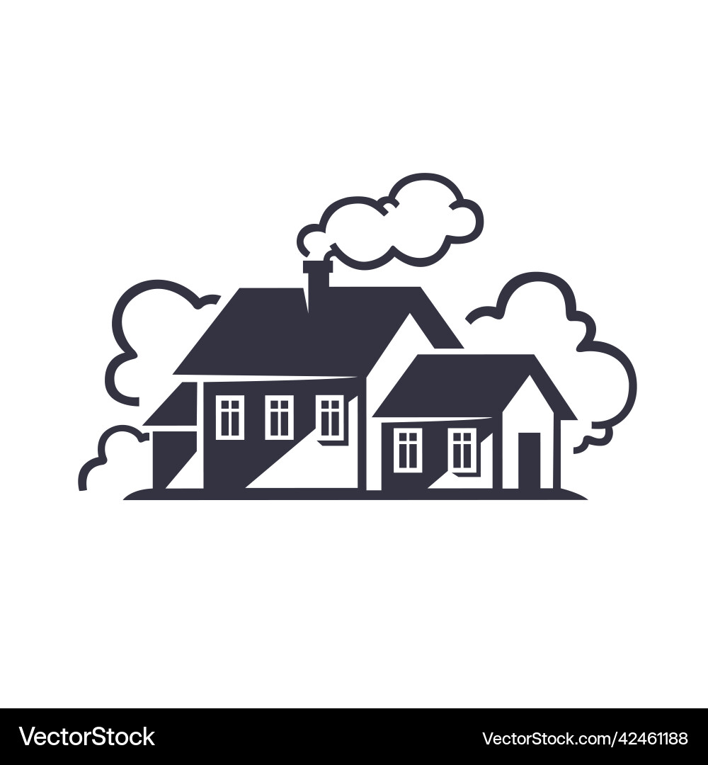 Private house icon monochrome Royalty Free Vector Image