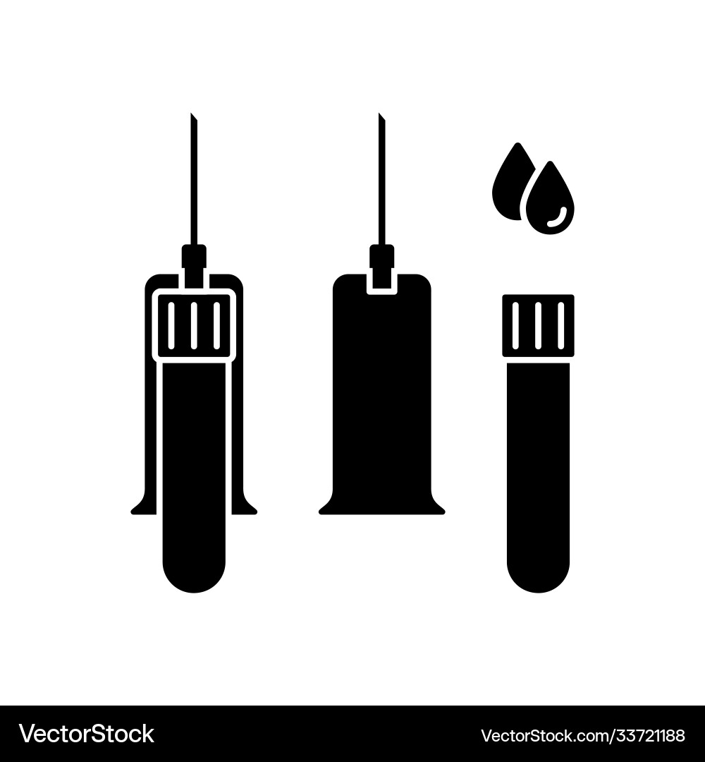 Silhouette set vacuum blood sampling from vein Vector Image