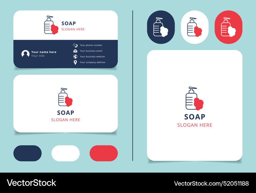 Soap business card design featuring Royalty Free Vector