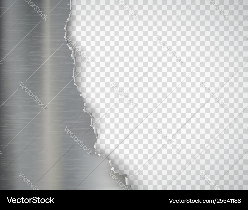Torn metal plate isolated on a transparent Vector Image