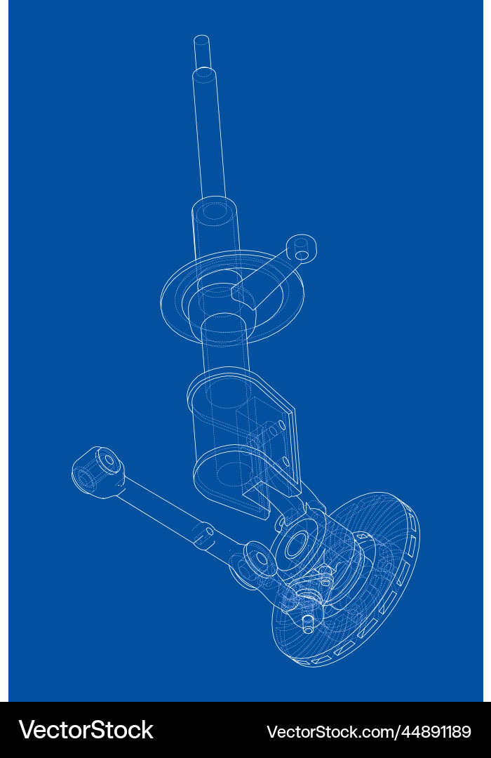 Car suspension with shock absorber Royalty Free Vector Image