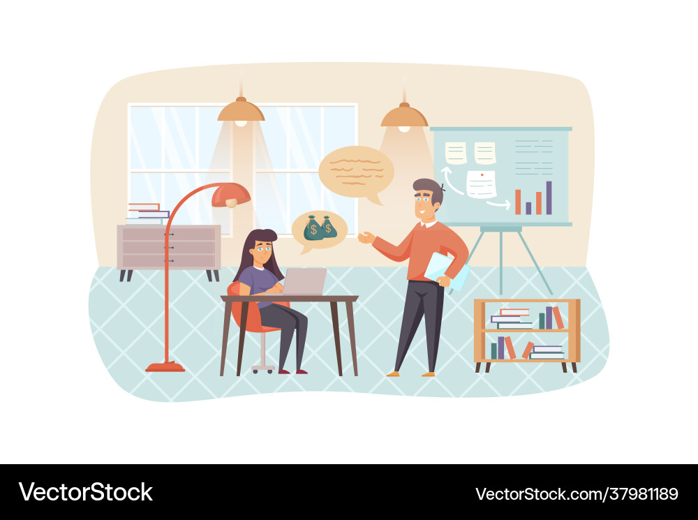 Colleagues at business training scene employees Vector Image