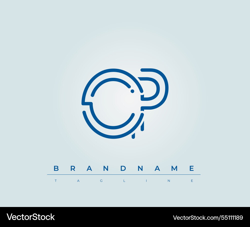 Cp technology letter logo template Royalty Free Vector Image
