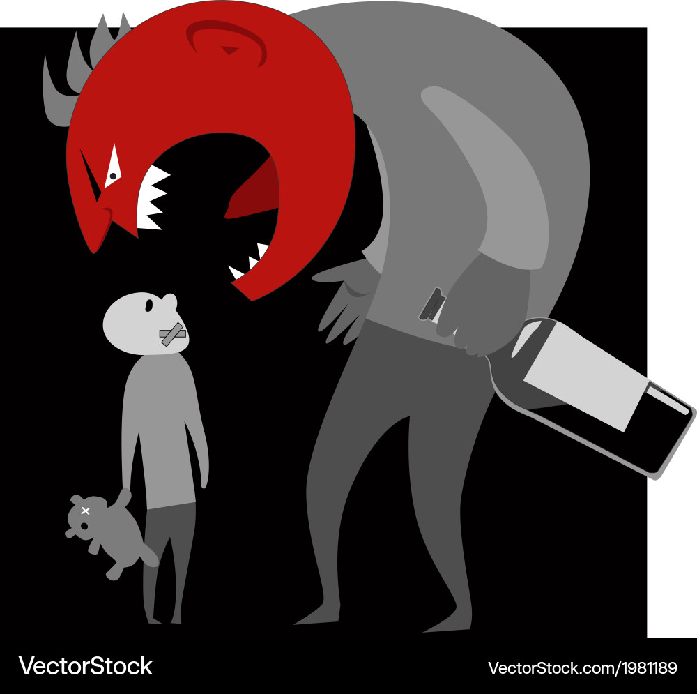 Domestic abuse alcohol Royalty Free Vector Image