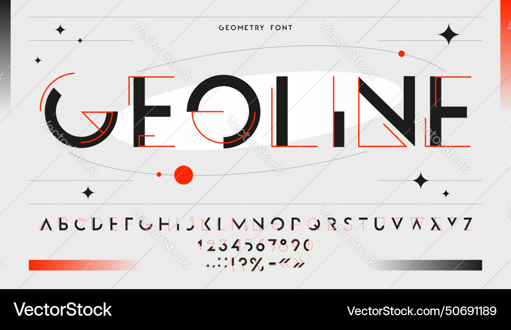 Geometric line font modern abstract urban type Vector Image