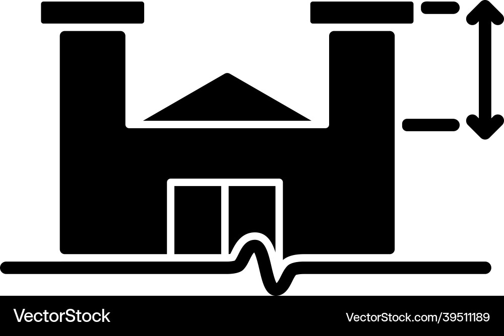 Parapet walls minimum height black glyph icon Vector Image