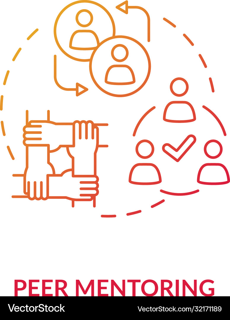 Peer mentoring concept icon Royalty Free Vector Image