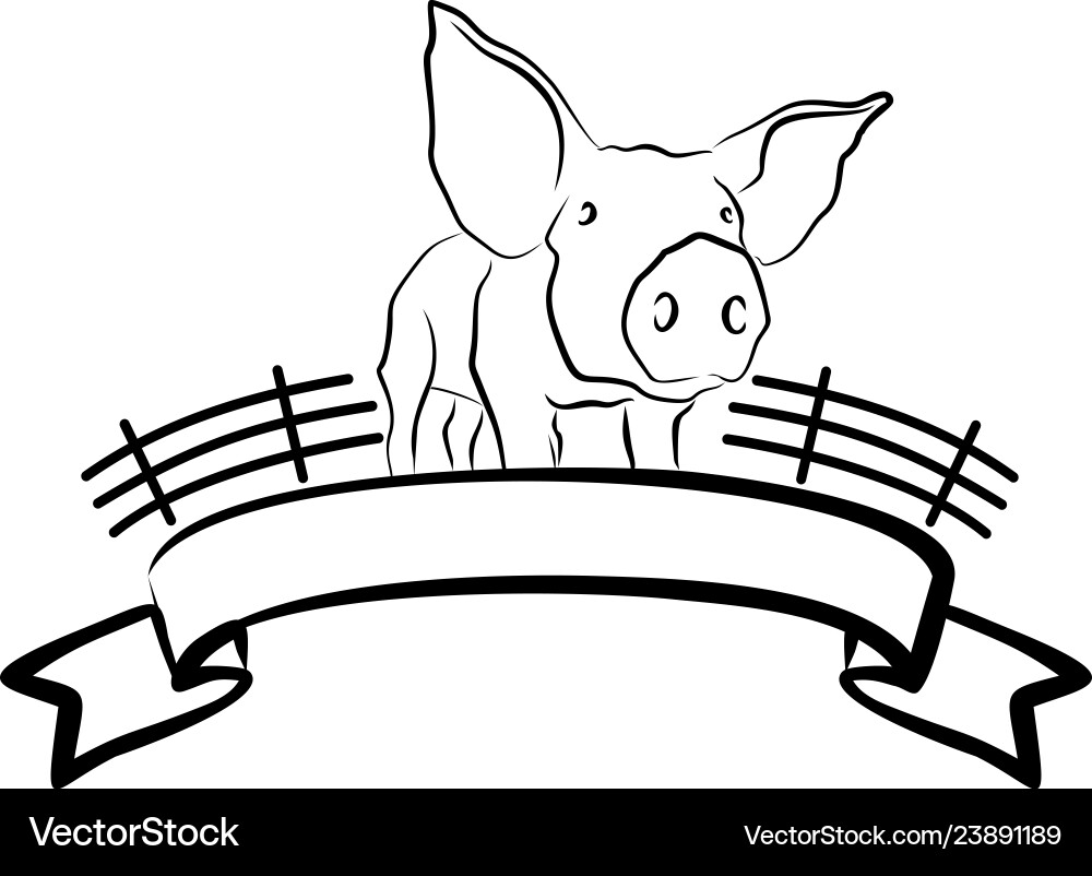 Pig farm Royalty Free Vector Image - VectorStock