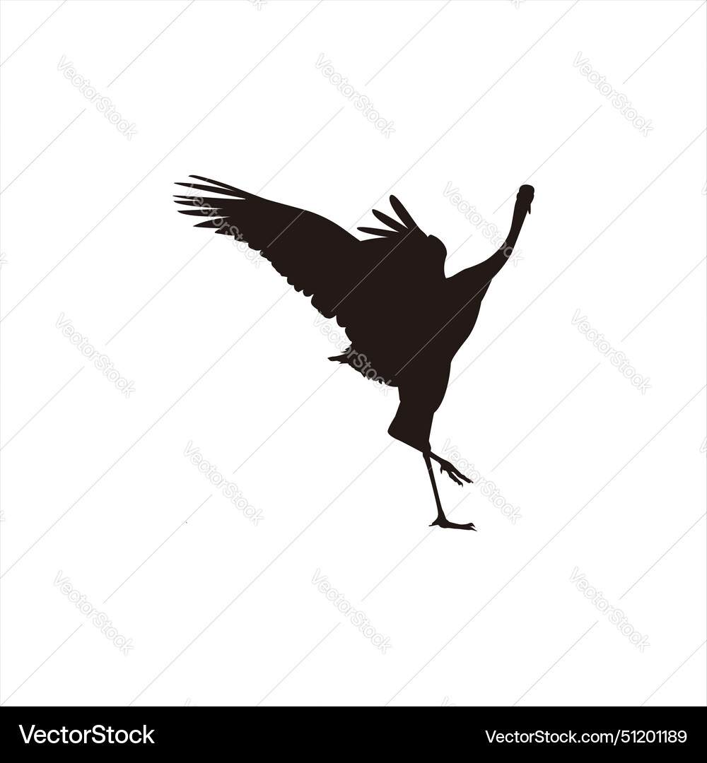 Silhouette of a sandhill crane Royalty Free Vector Image