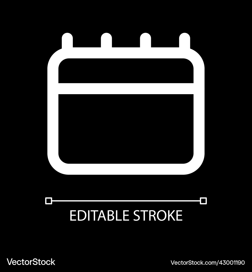 Calendar white linear ui icon for dark theme Vector Image