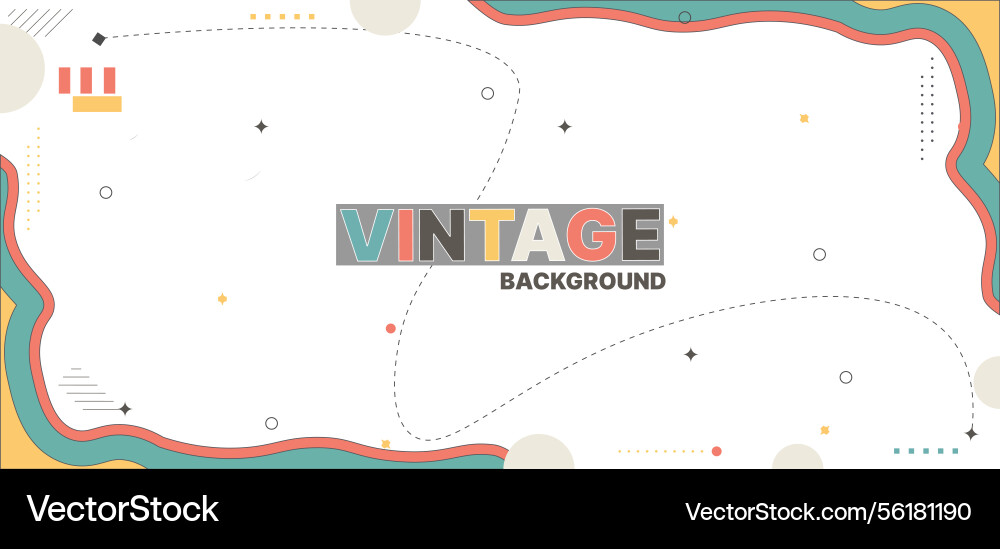 Dashed line retro template geometric shape design Vector Image