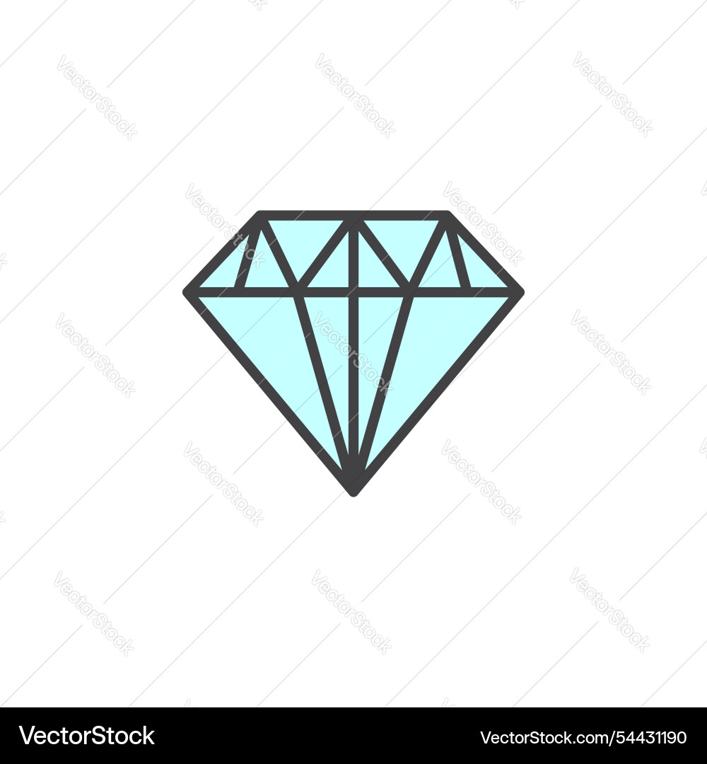 Diamond icon in colored version Royalty Free Vector Image