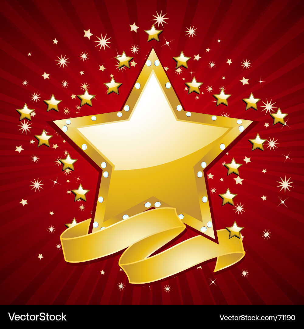 Golden Superstar with Banner Royalty Free Vector Image