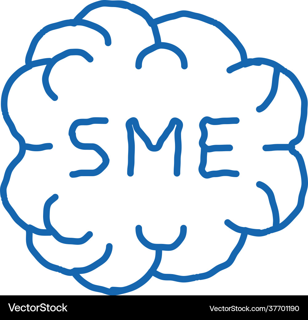 Human brain sme business doodle icon hand drawn Vector Image