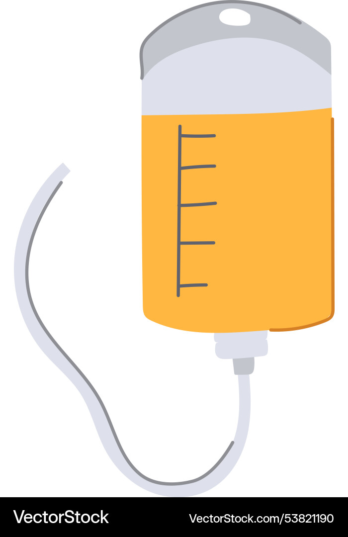 Hydration iv drip bag cartoon Royalty Free Vector Image