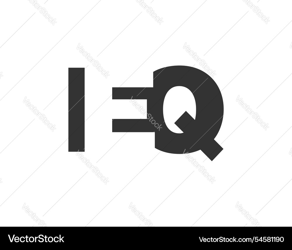 Ieq logo design initial letter i e q bold font Vector Image