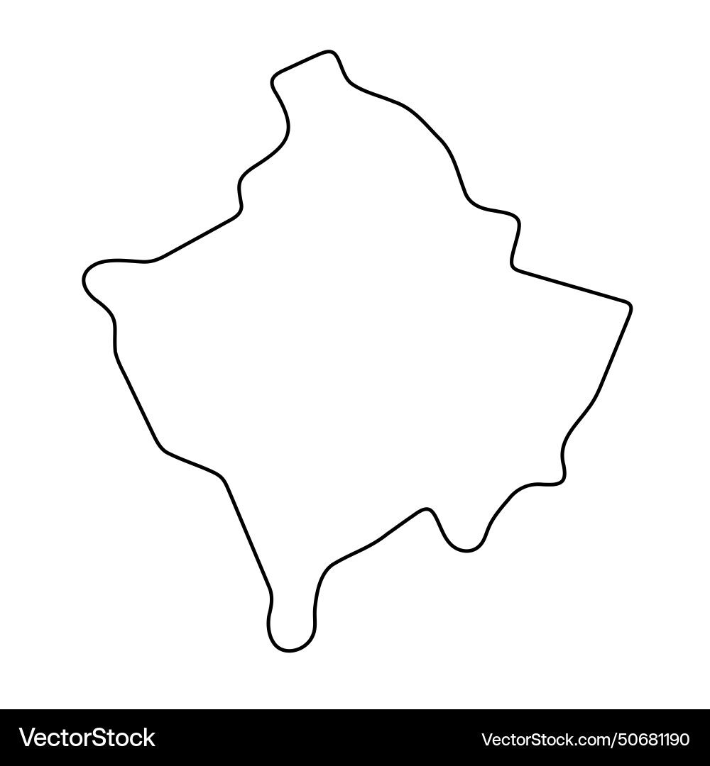 Kosovo Simplified Outline Map Royalty Free Vector Image