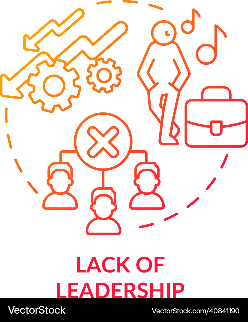 Lack of leadership red gradient concept icon Vector Image