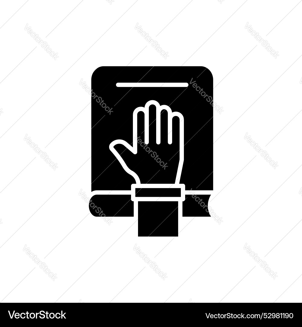 Oath icon set book hand promise symbol Royalty Free Vector