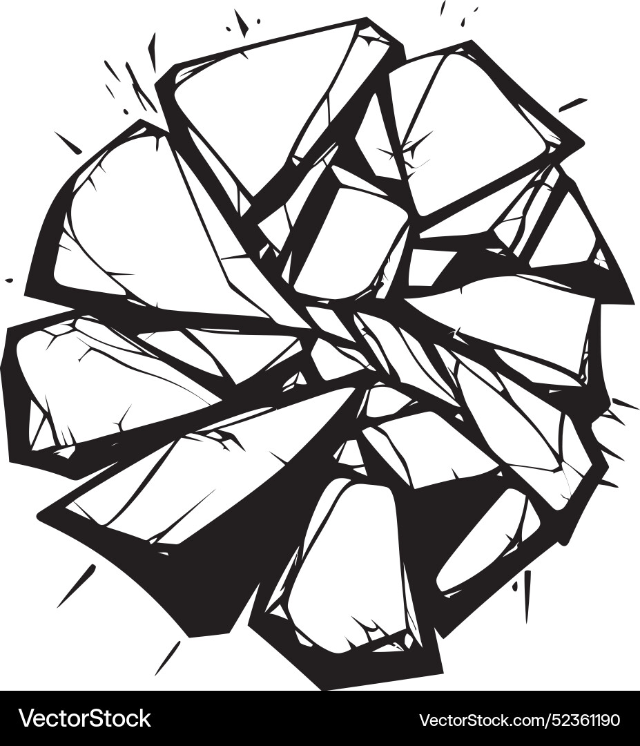 Pixelated perspectives abstract glass shard form Vector Image