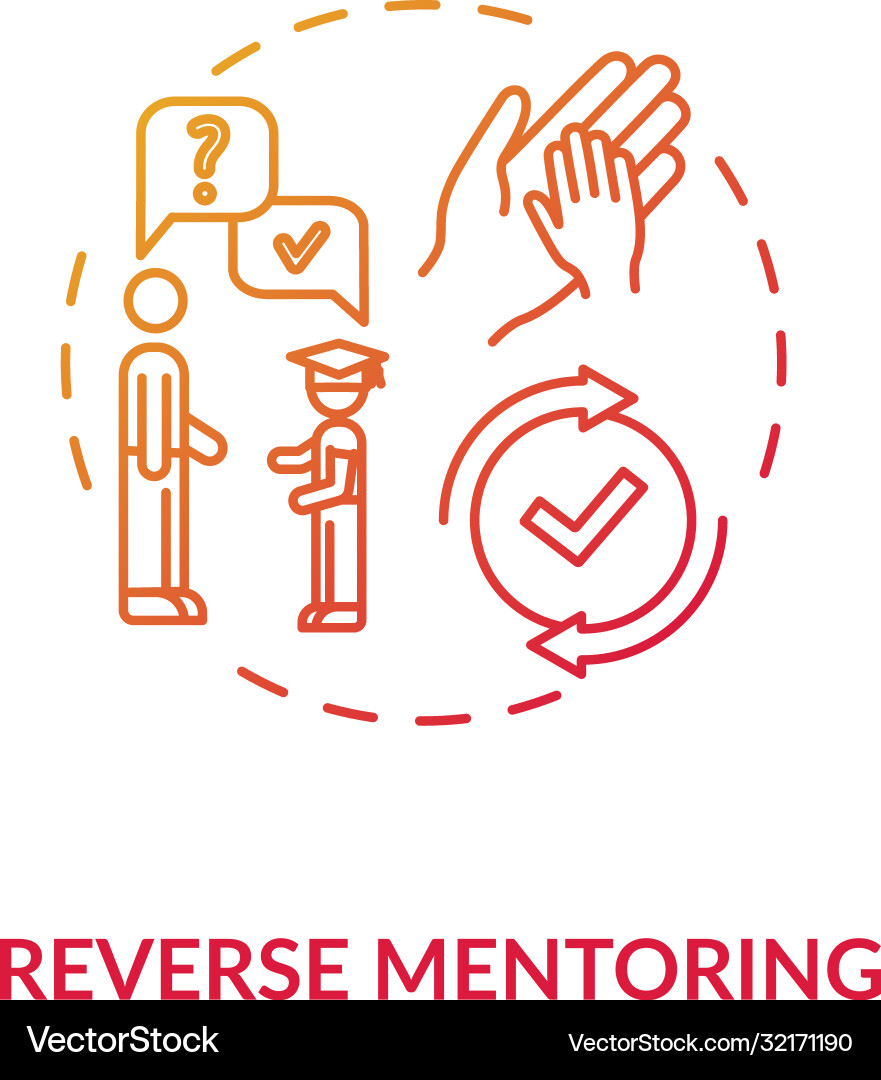 Reverse mentoring concept icon Royalty Free Vector Image