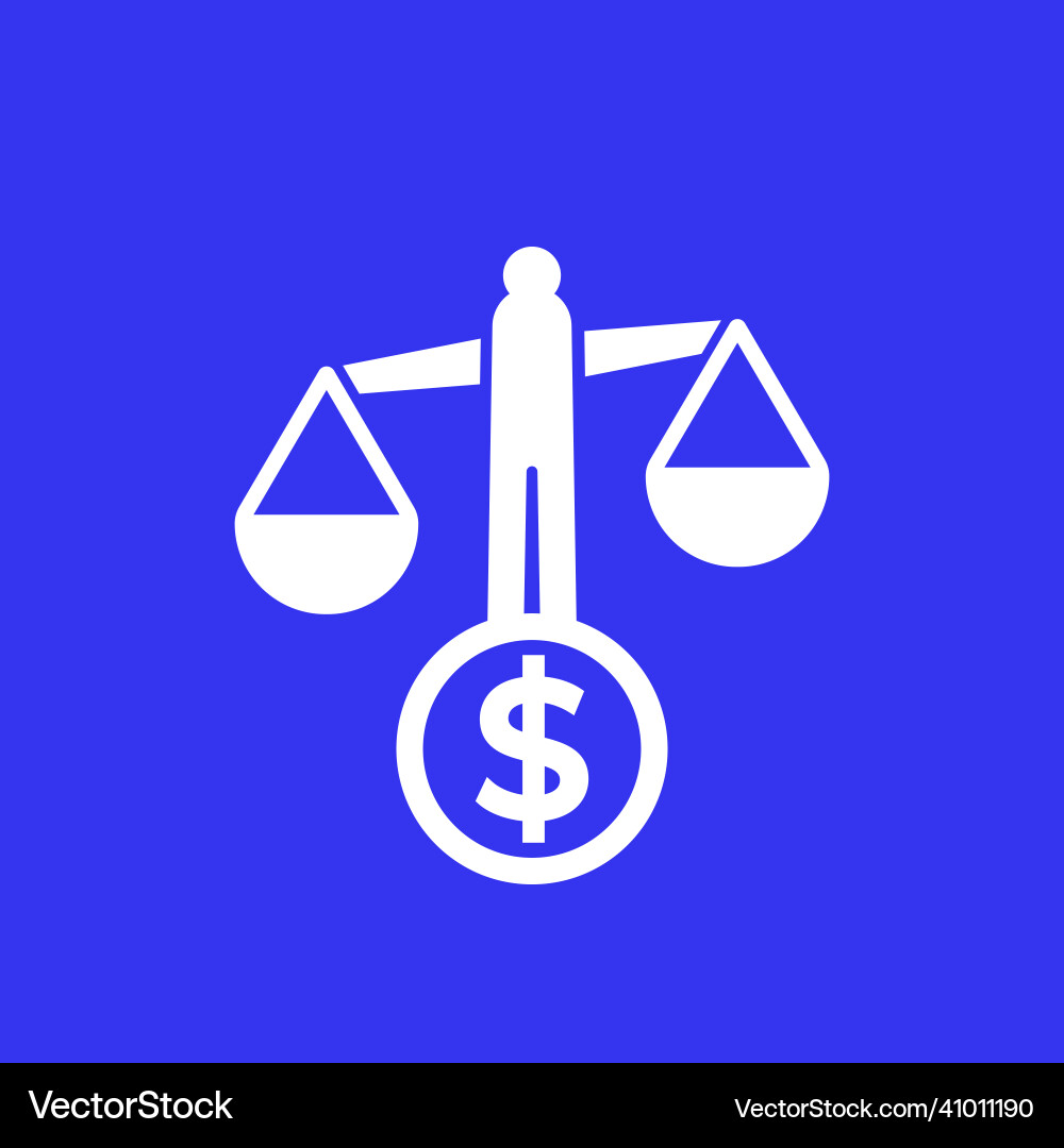 Scales and money icon Royalty Free Vector Image
