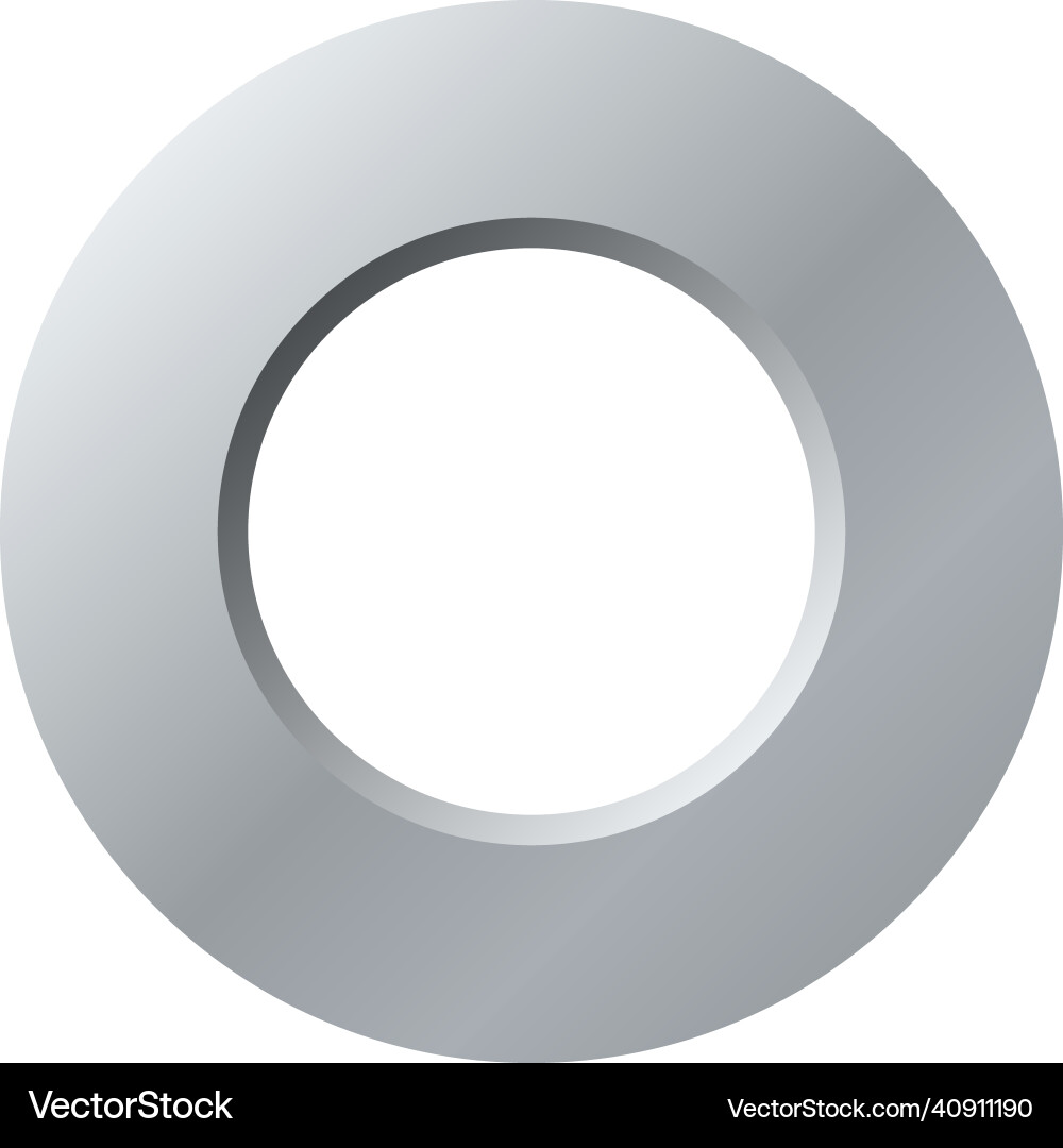 Silver metal disc from top view plain Royalty Free Vector