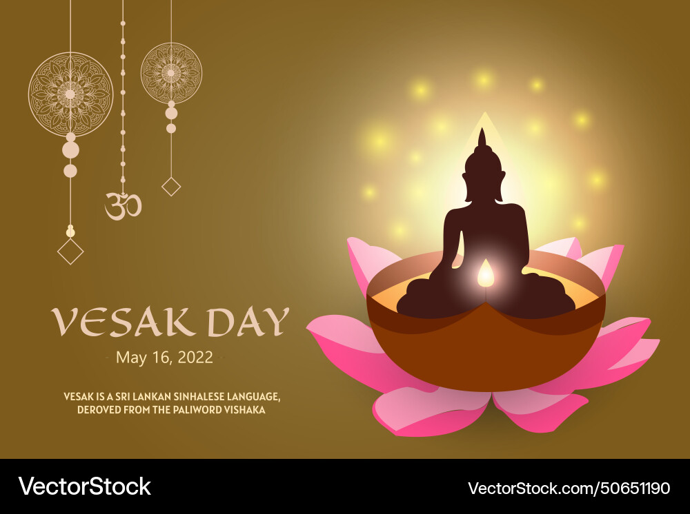 Vesak day background design Royalty Free Vector Image