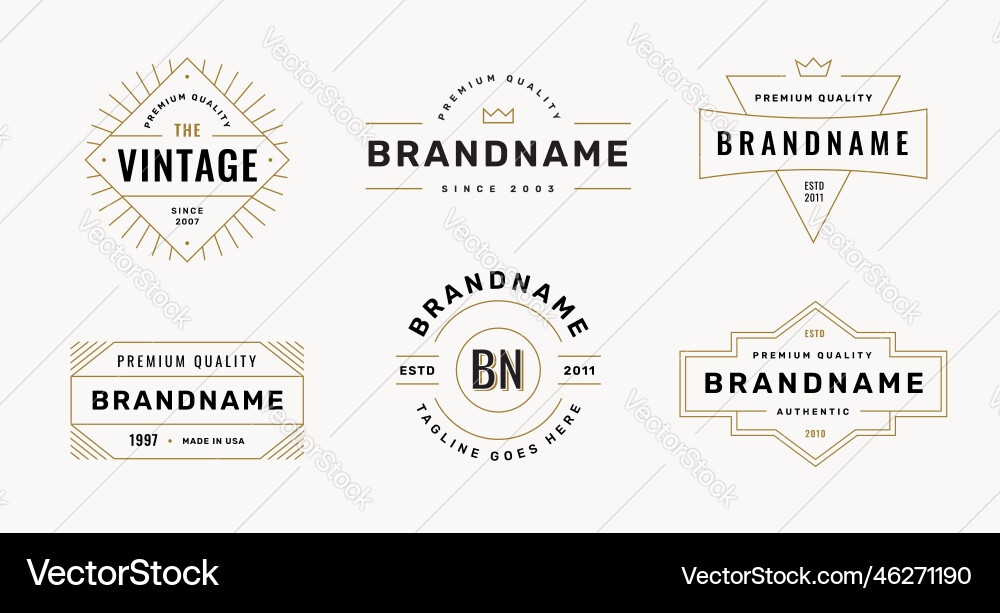 Vintage Logo Set - Retro Typography Royalty Free Vector