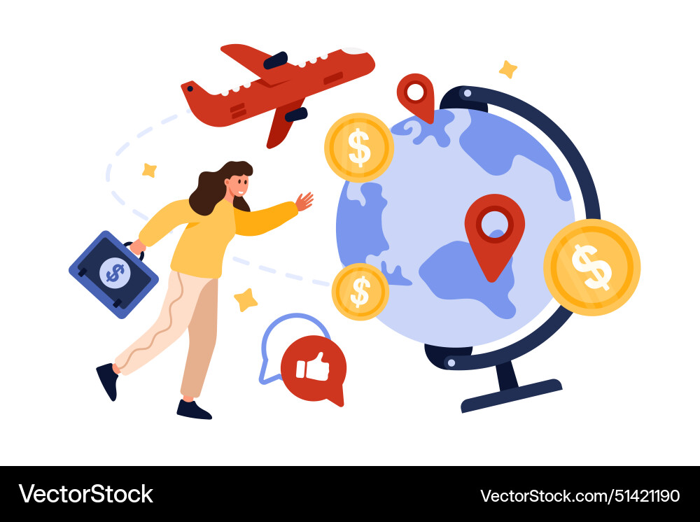 Work or study abroad international employment Vector Image