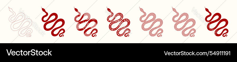 2025 lunar new year snakes design elements set Vector Image