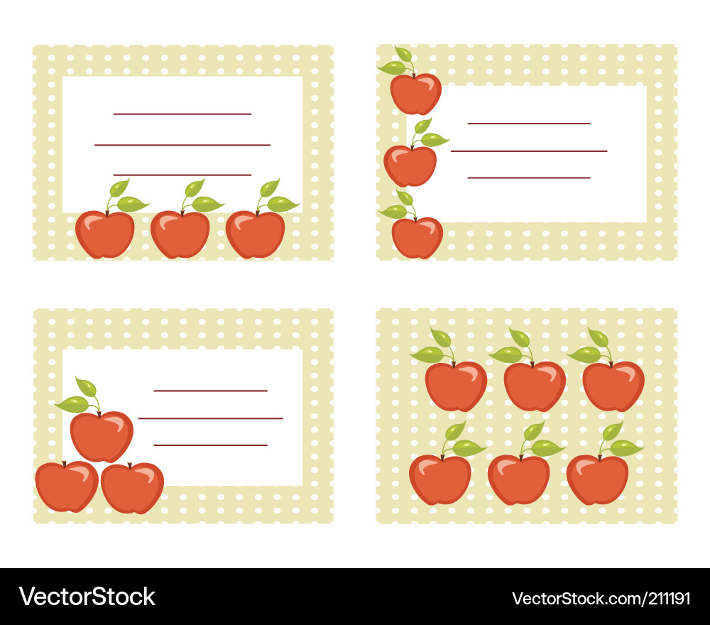 Apple cards Royalty Free Vector Image - VectorStock