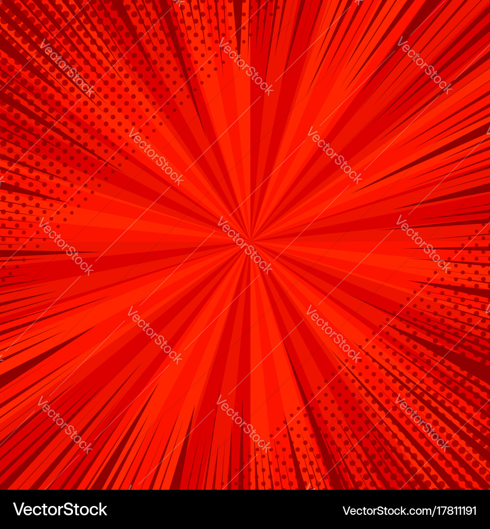Comic Book Page Red with Rays Royalty Free Vector Image
