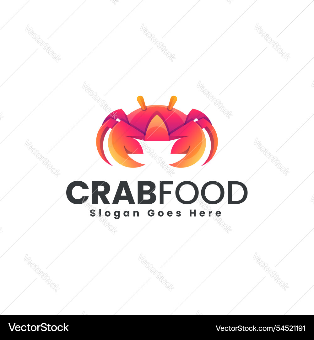 Crab food gradient colorful logo Royalty Free Vector Image
